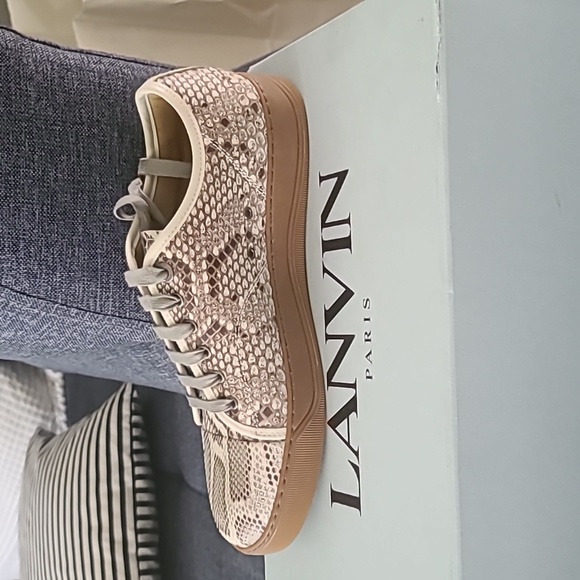 Lanvin | Shoes | Python Skin Low Top Sneakers 8us | Poshmark